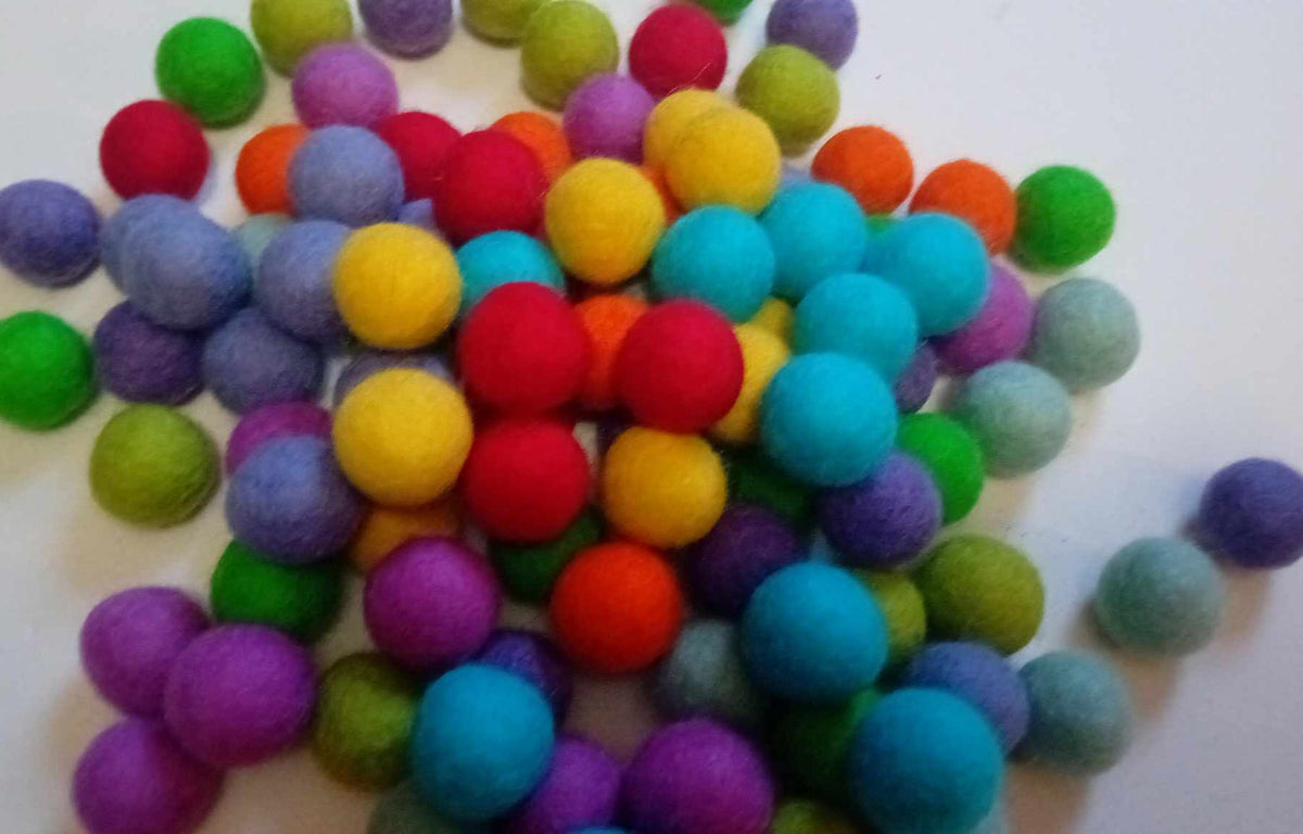 2cm Large Felt Balls - Rainbow – The Little Coach House